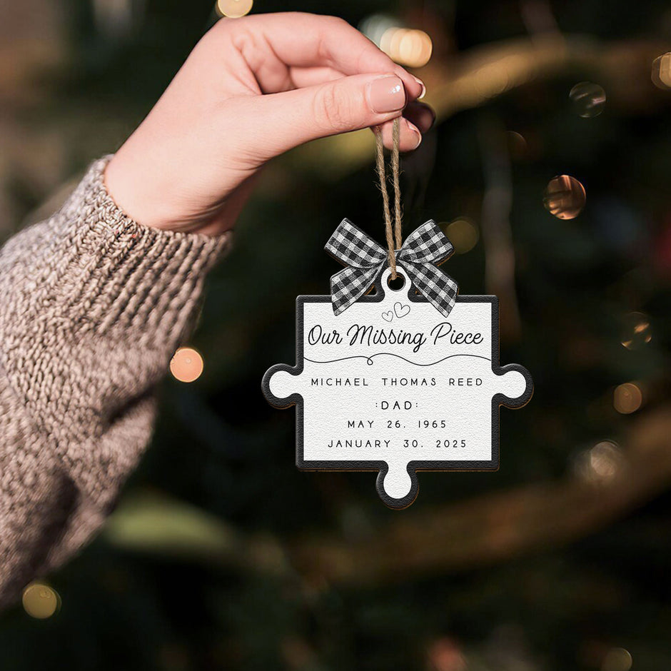 Our Missing Piece - Personalized Wooden Ornament – Macorner