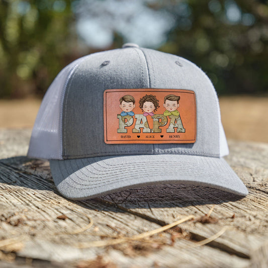 Father's Day Gifts, Papa - Personalized Leather Patch Hat – Macorner