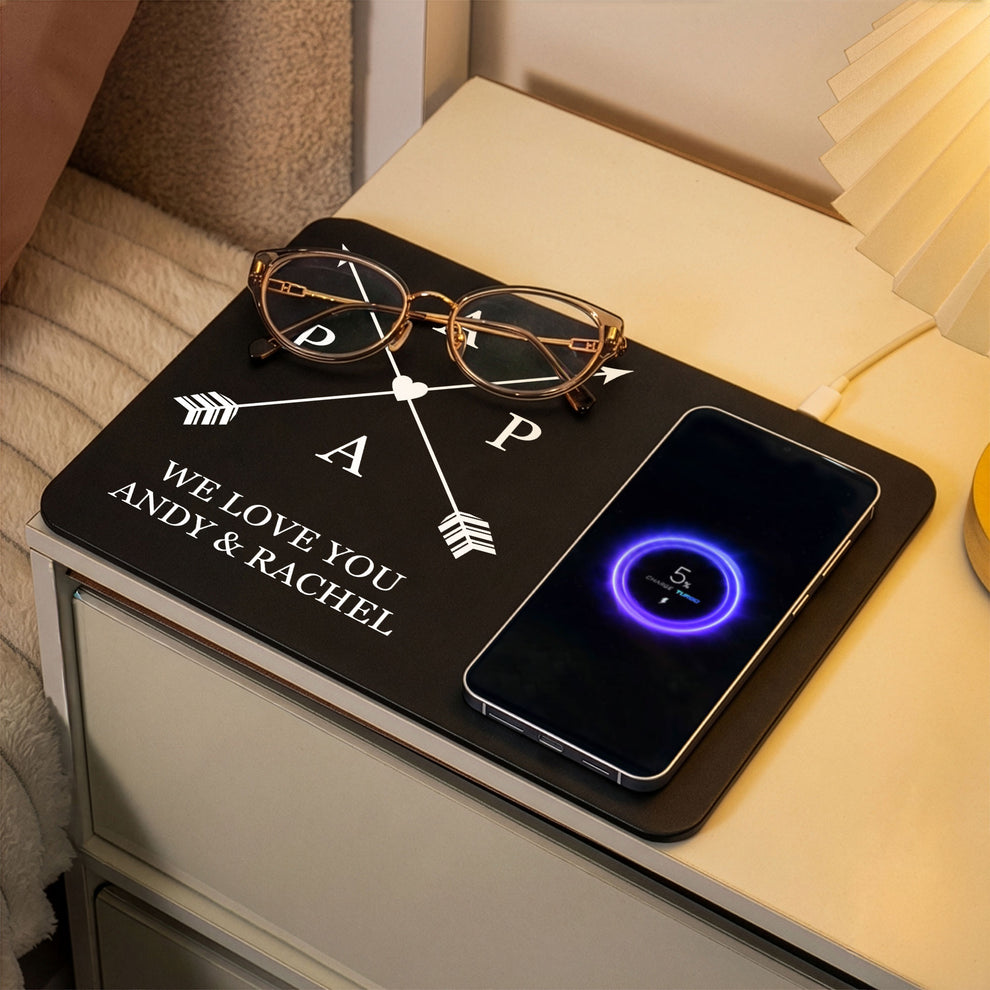 Papa We Love You - Personalized Leather Charging Mat – Macorner