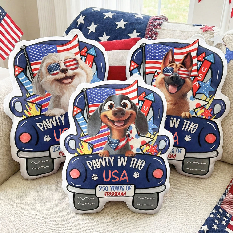 Pawty In The USA - Personalized Custom Shaped Pillow – Macorner