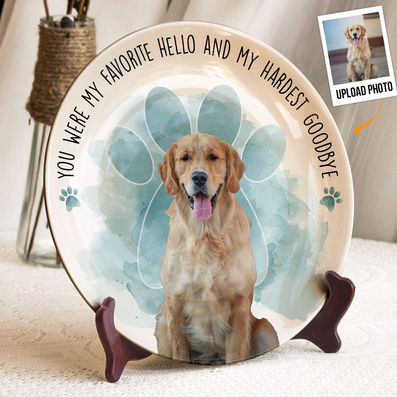 Pet Loss Custom Photo Saying Goodbye So Hard - Personalized Ceramic Ph ...