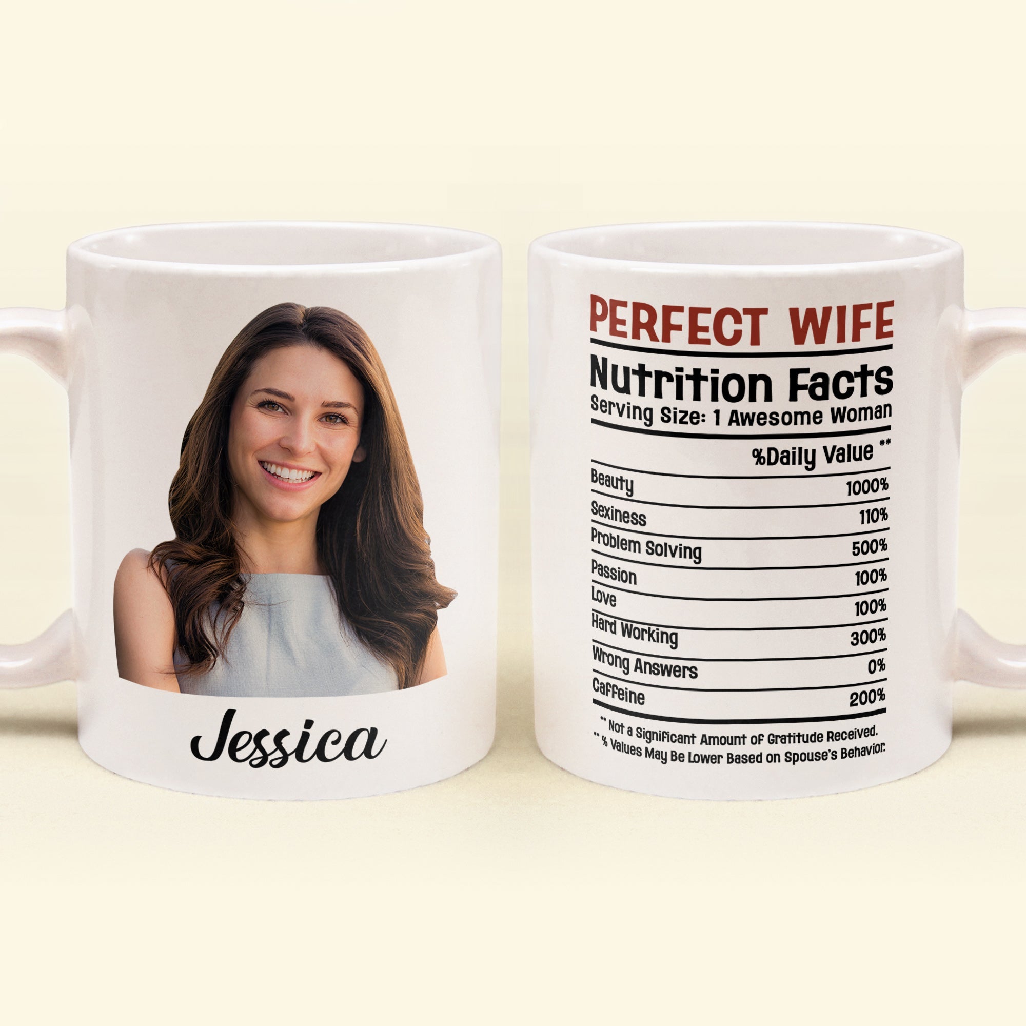 Perfect Wife Nutrition Facts - Personalized Photo Mug – Macorner