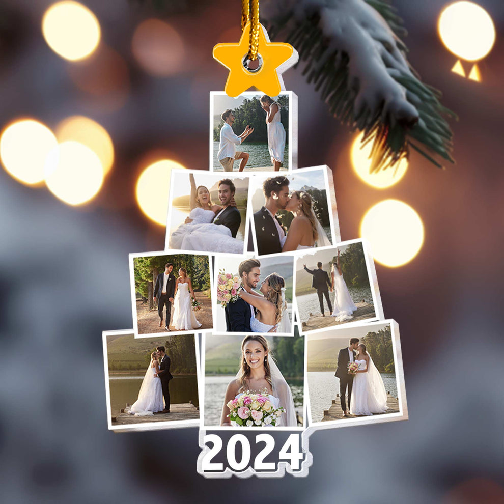 Photo Wedding Christmas Tree - Personalized Acrylic Photo Ornament ...