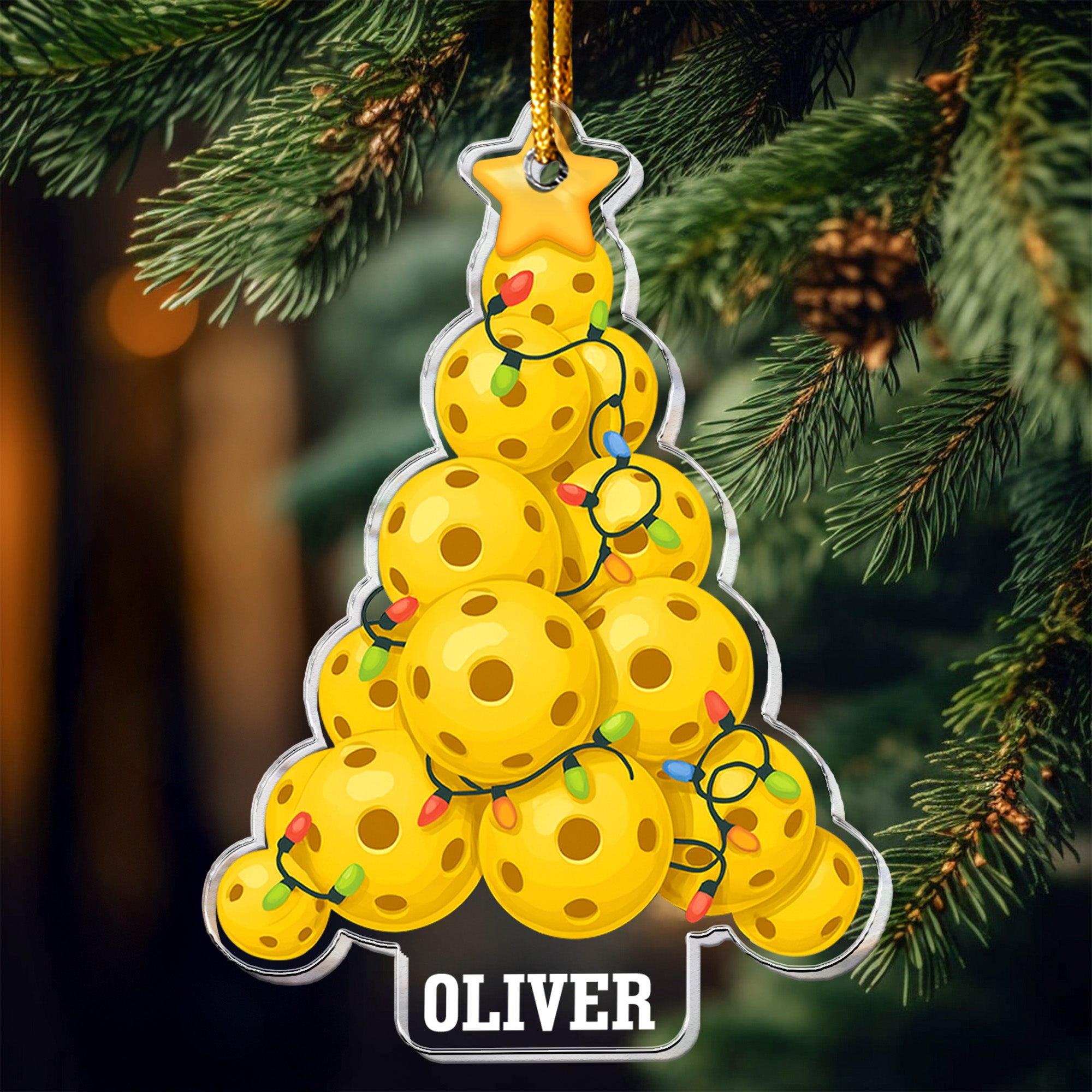 Pickleball Christmas Tree - Personalized Acrylic Ornament – Macorner