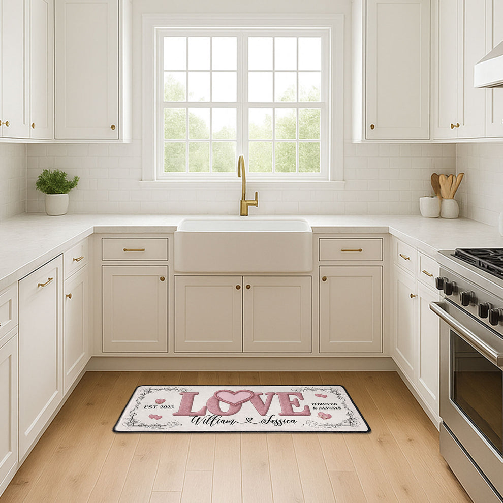Pink Love Vintage Rose - Personalized Runner Rug – Macorner