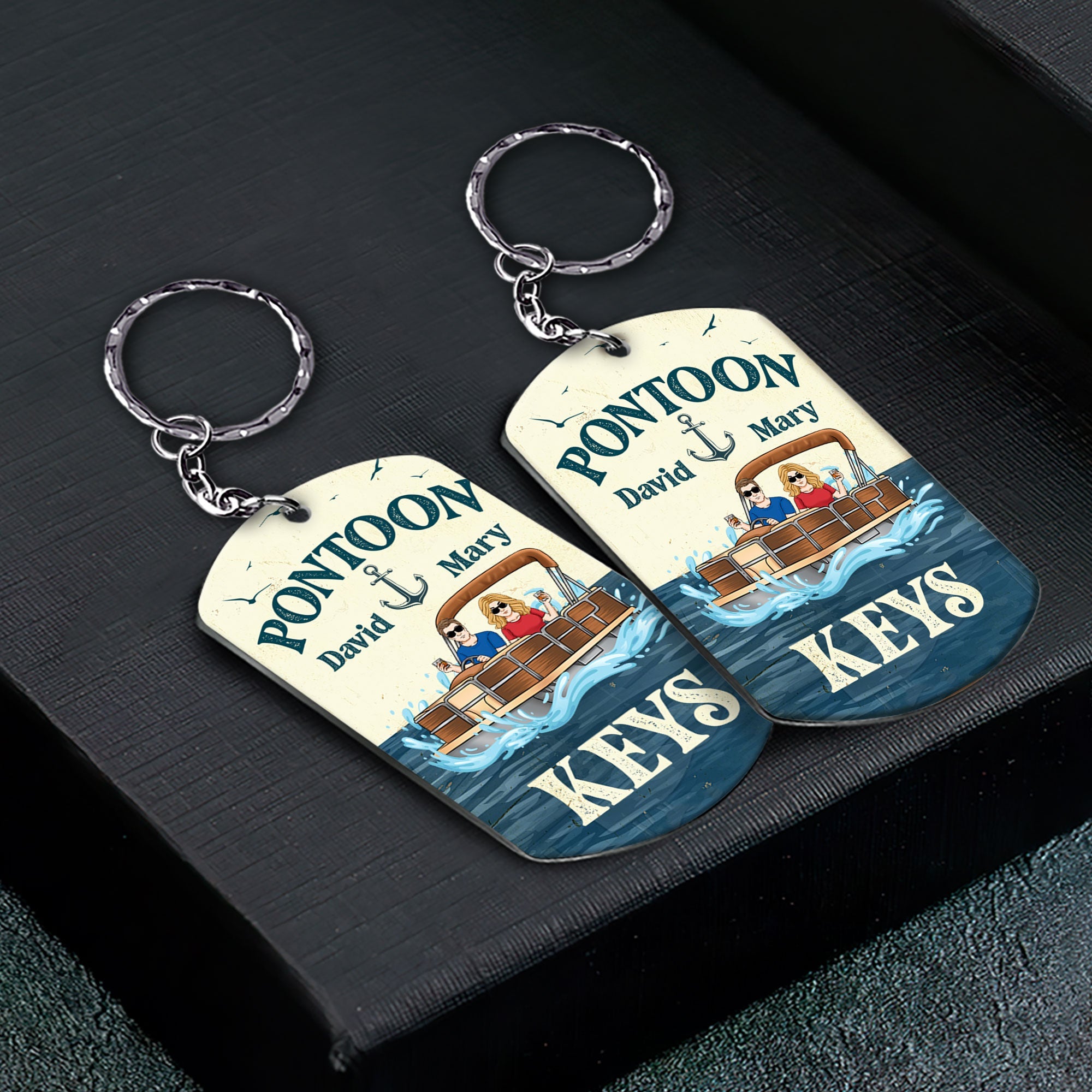 Pontoon Keys For Husband And Wife - Personalized Keychain - Macorner