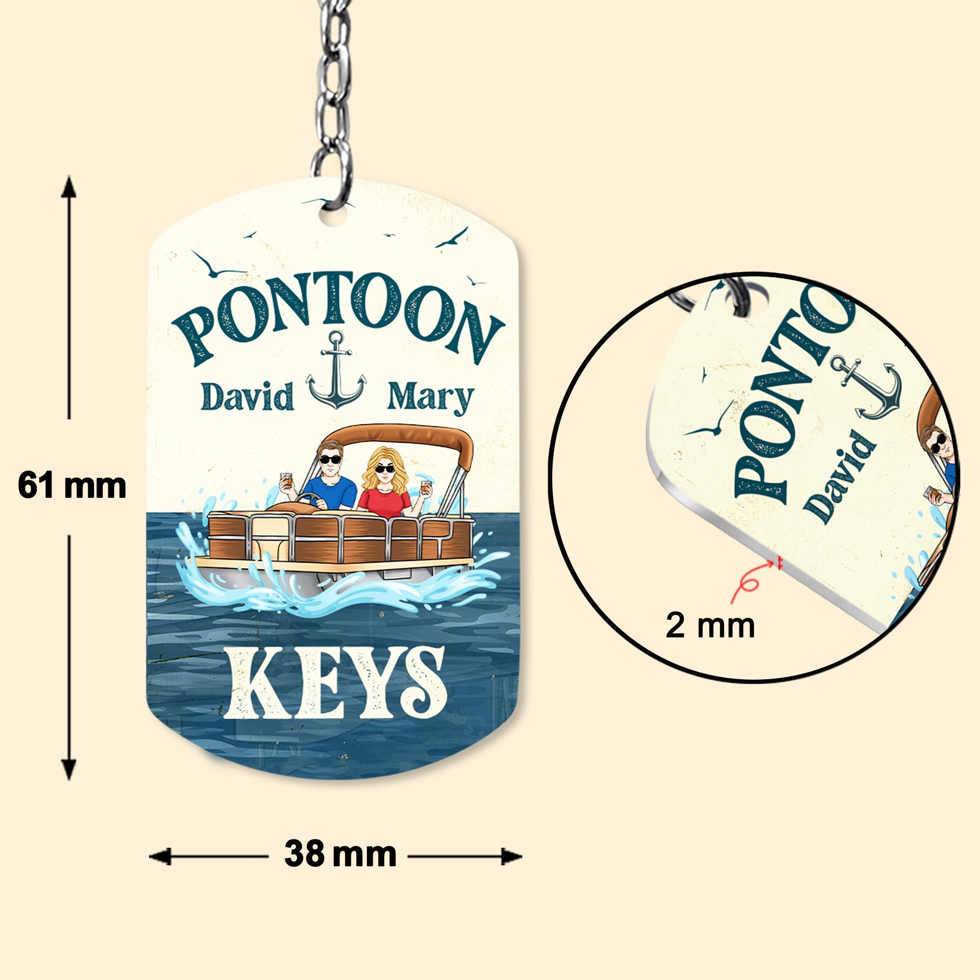 Pontoon Keys For Husband And Wife - Personalized Keychain - Macorner