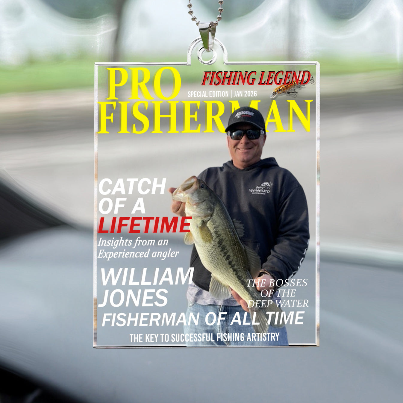 Pro Fisherman - Personalized Photo Rear View Mirror Accessory – Macorner