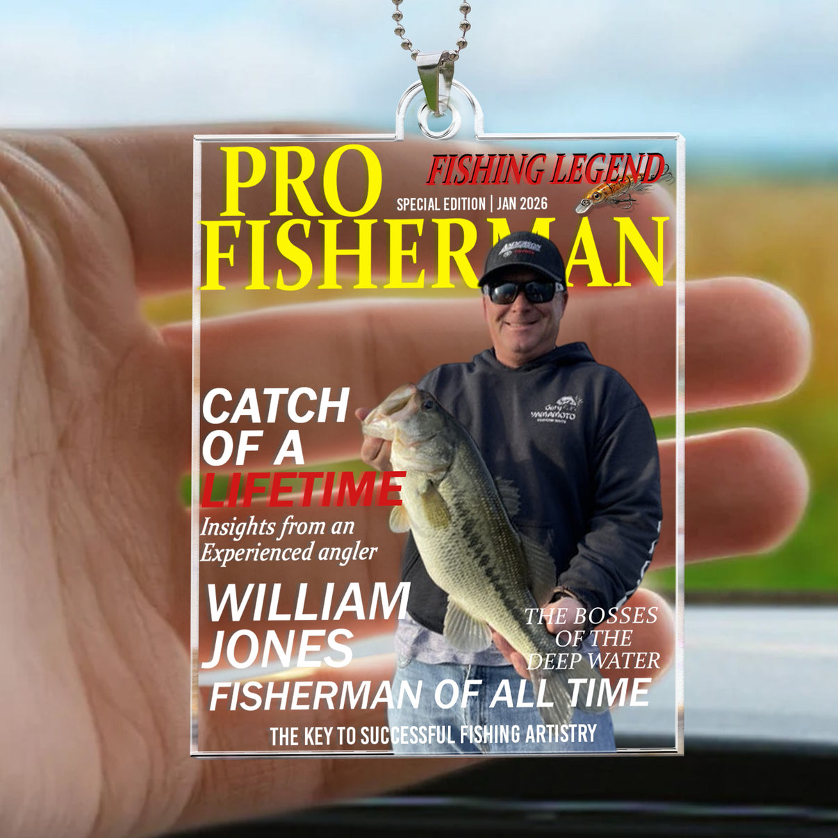 Pro Fisherman - Personalized Photo Rear View Mirror Accessory – Macorner