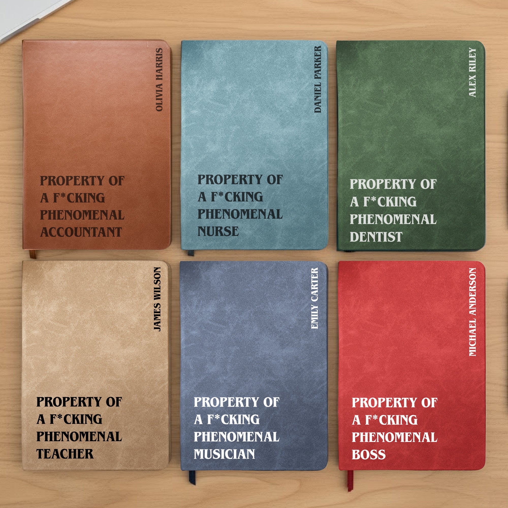 Property Of A F*Cking Phenomenal - Personalized Leather Journal – Macorner