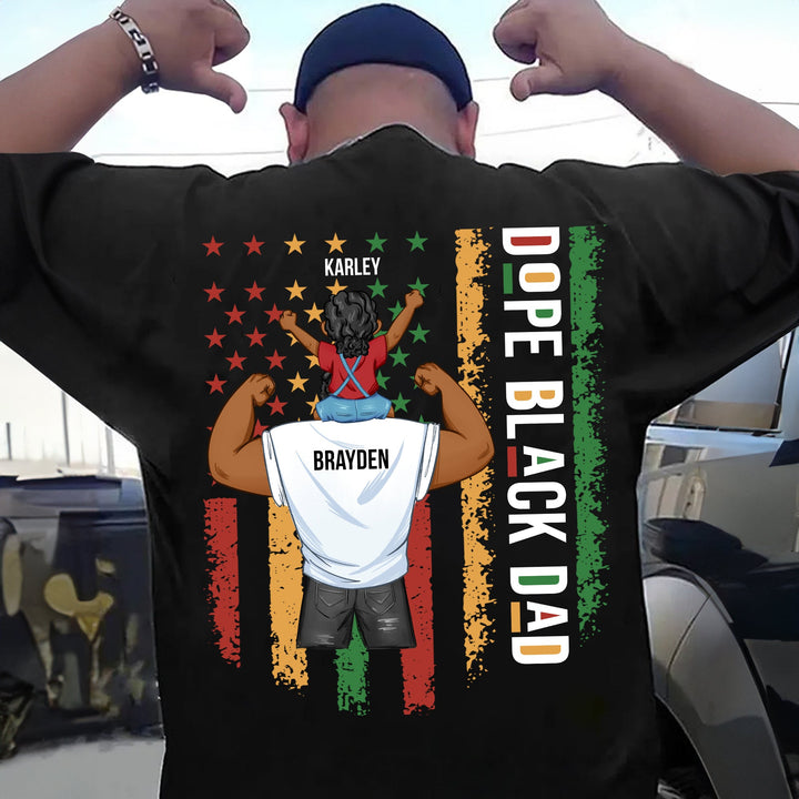 Proud As Dope Black Dad - Personalized Back Printed Shirt – Macorner