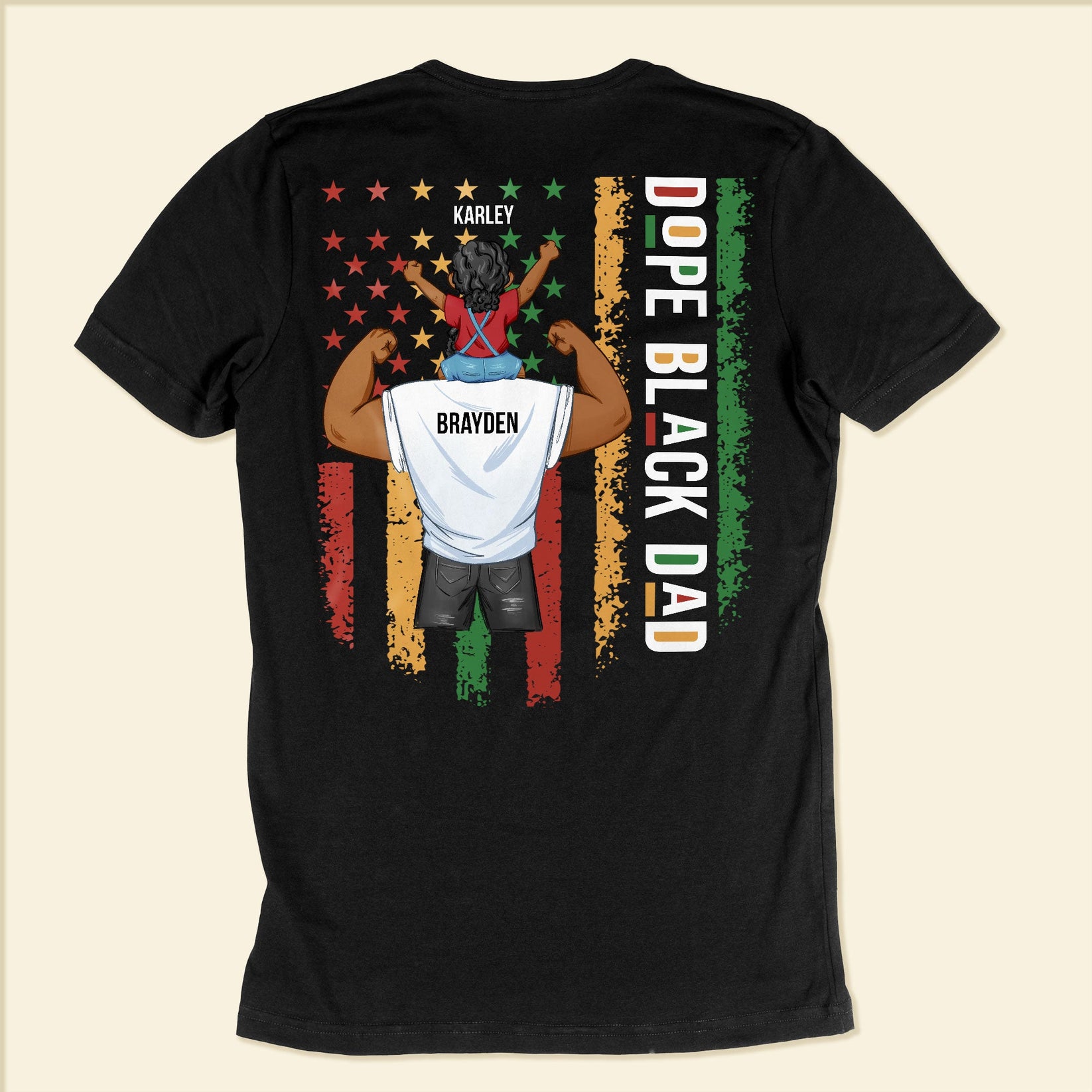 Proud As Dope Black Dad - Personalized Back Printed Shirt – Macorner