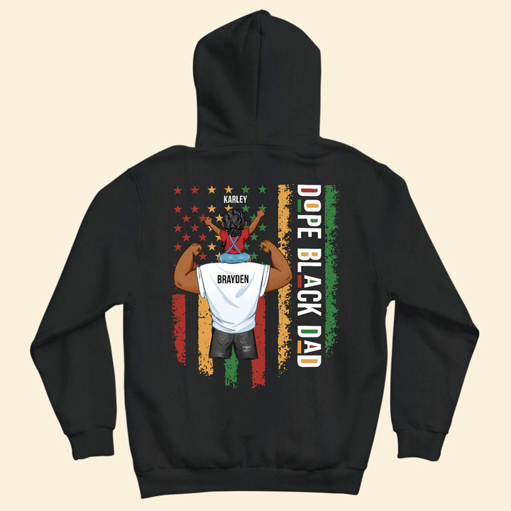 Proud As Dope Black Dad - Personalized Back Printed Shirt – Macorner