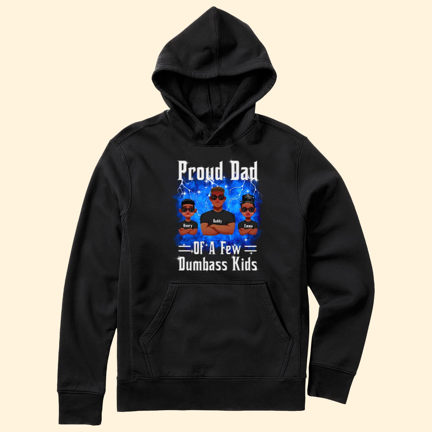Proud Dad Of A Few Dumbass Kids - Bootleg Rap Style - Personalized ...