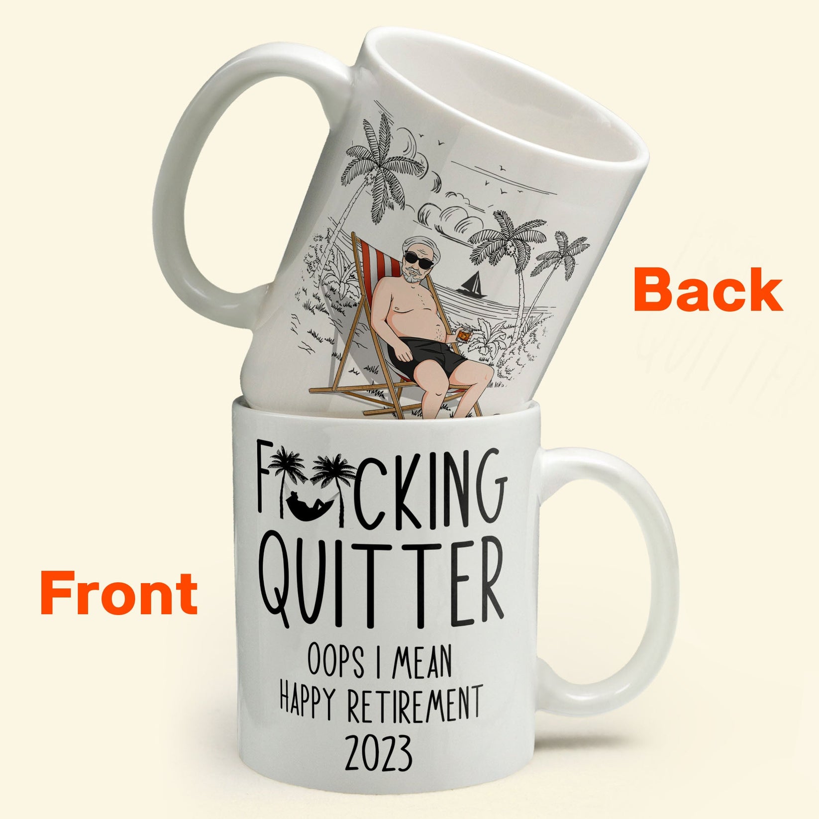 Quitter Oops Mean Happy Retirement - Personalized Mug – Macorner