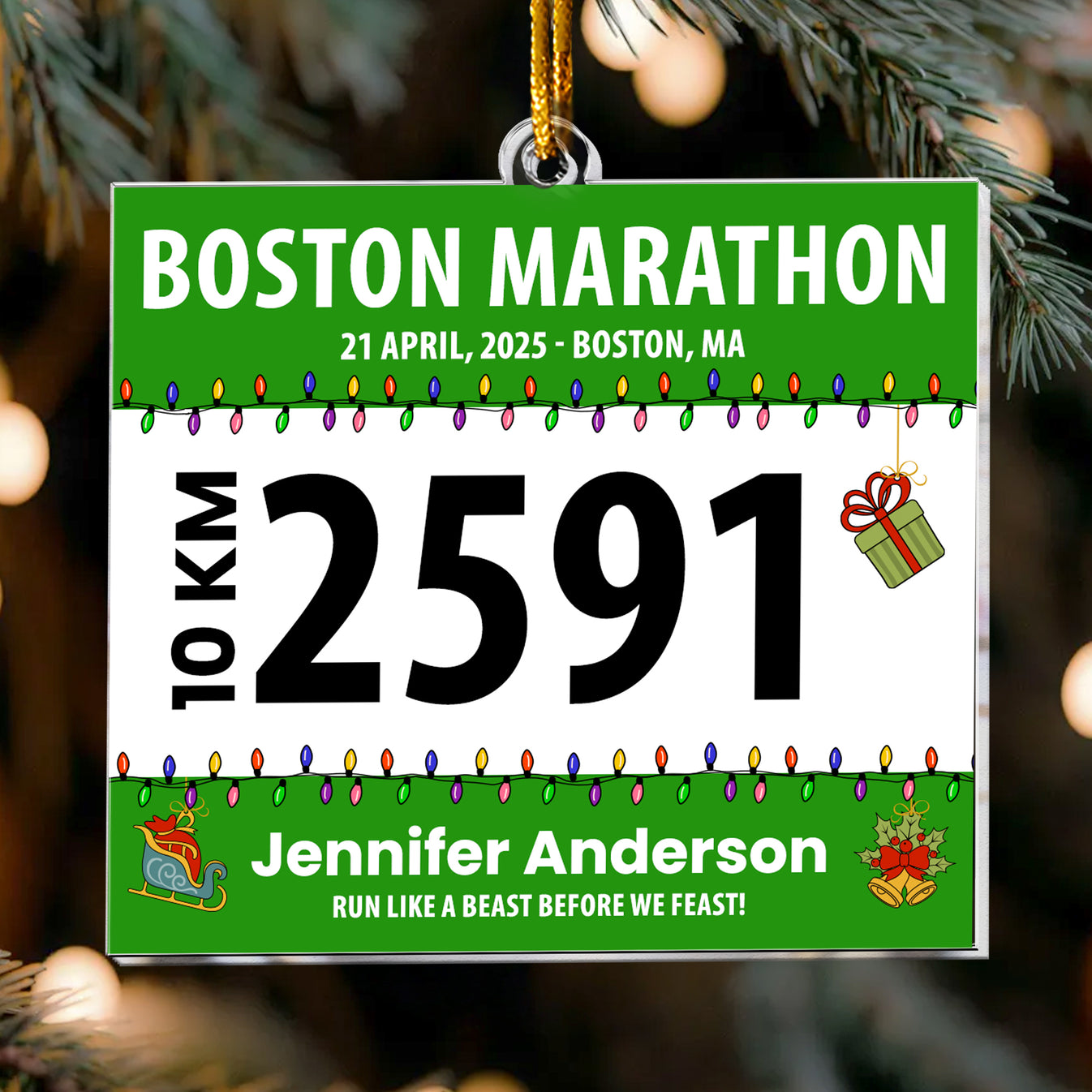 Race Bib For Runner - Personalized Acrylic Ornament – Macorner