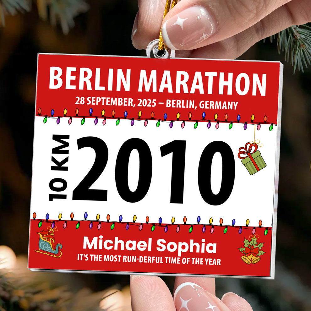 Race Bib For Runner - Personalized Acrylic Ornament – Macorner