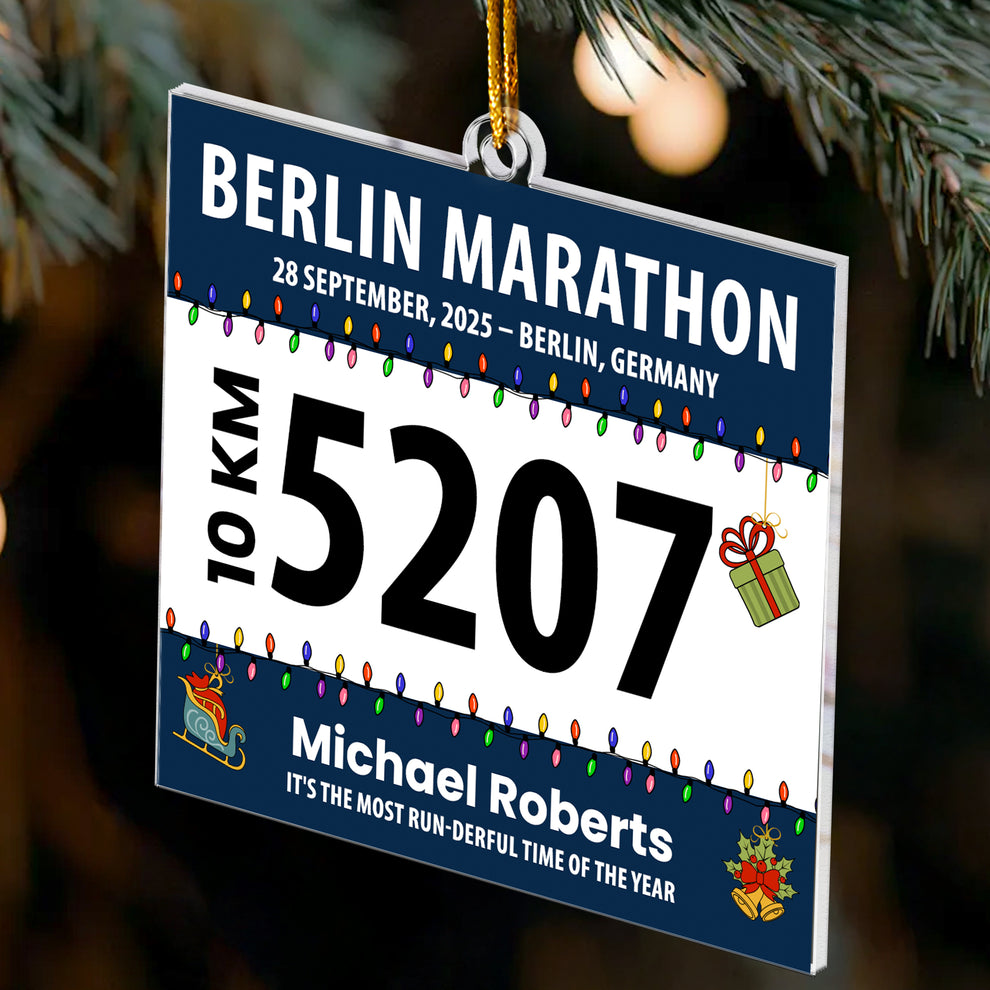 Race Bib For Runner - Personalized Acrylic Ornament – Macorner