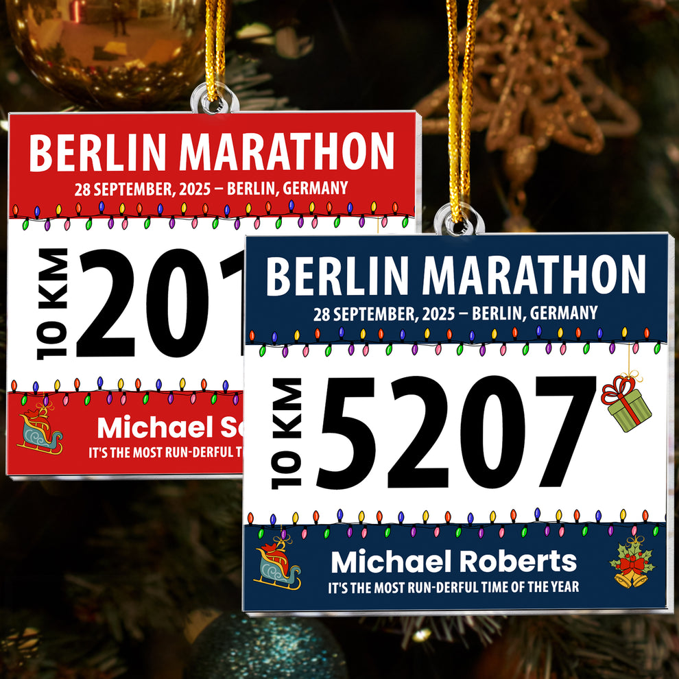 Race Bib For Runner - Personalized Acrylic Ornament – Macorner