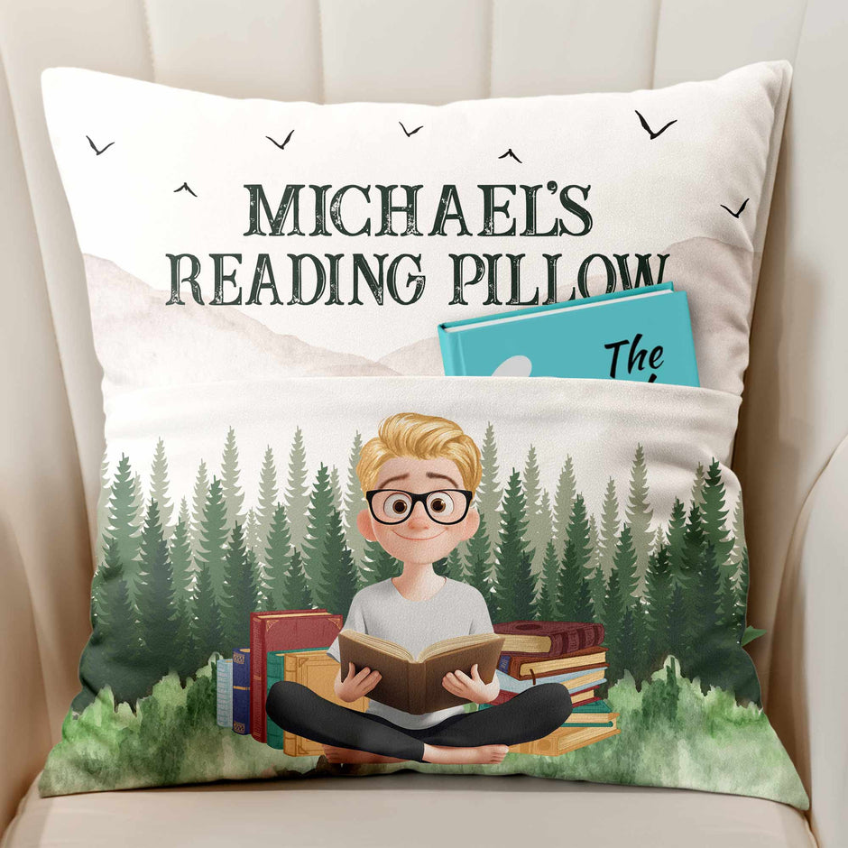 Reading Pillow For Him, Son - Personalized Pocket Pillow (Insert ...