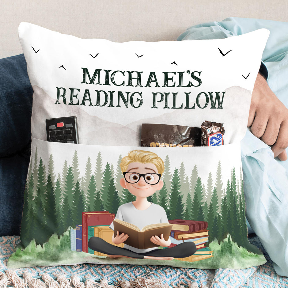 Reading Pillow For Him, Son - Personalized Pocket Pillow (Insert ...