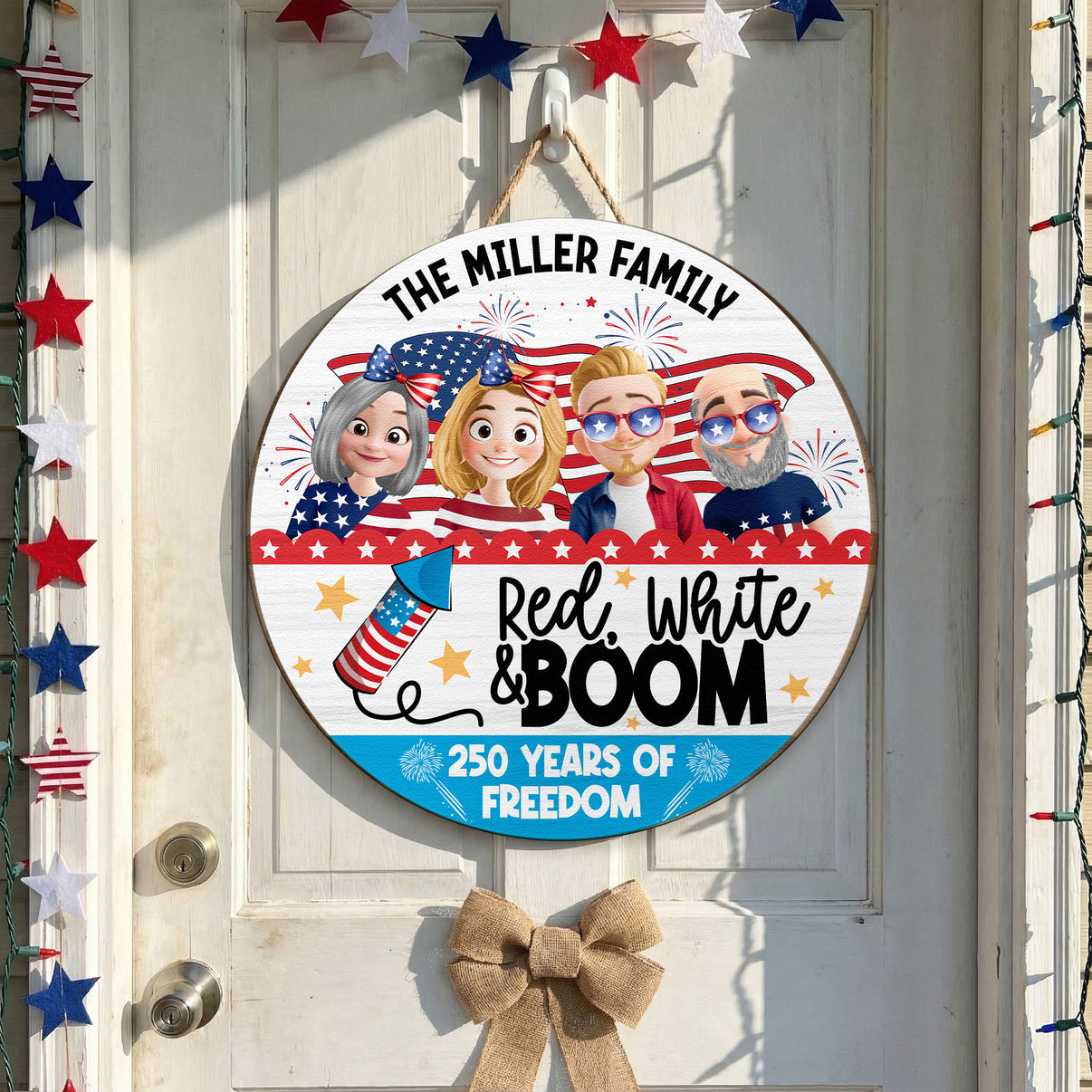 Red White & Boom - Personalized Wood Sign – Macorner