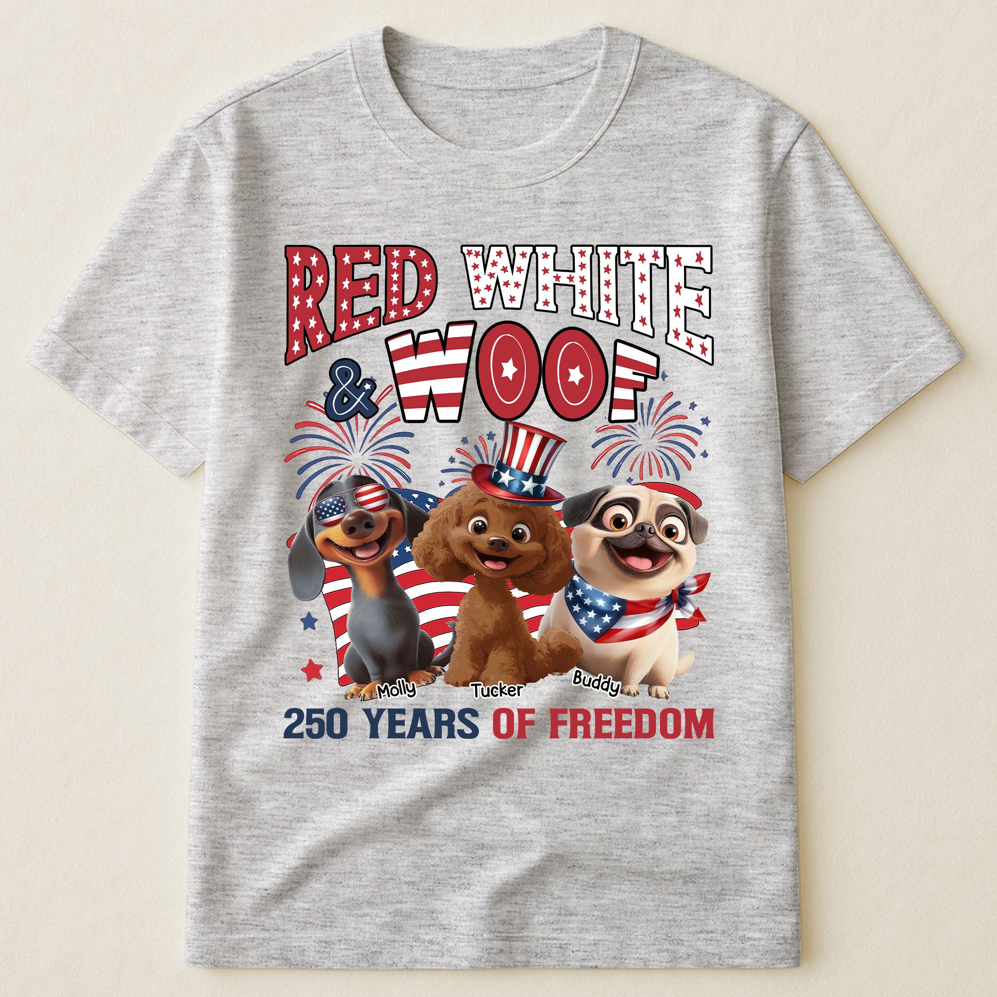 Red White & Woof 250 Years Of Freedom - Personalized Shirt – Macorner