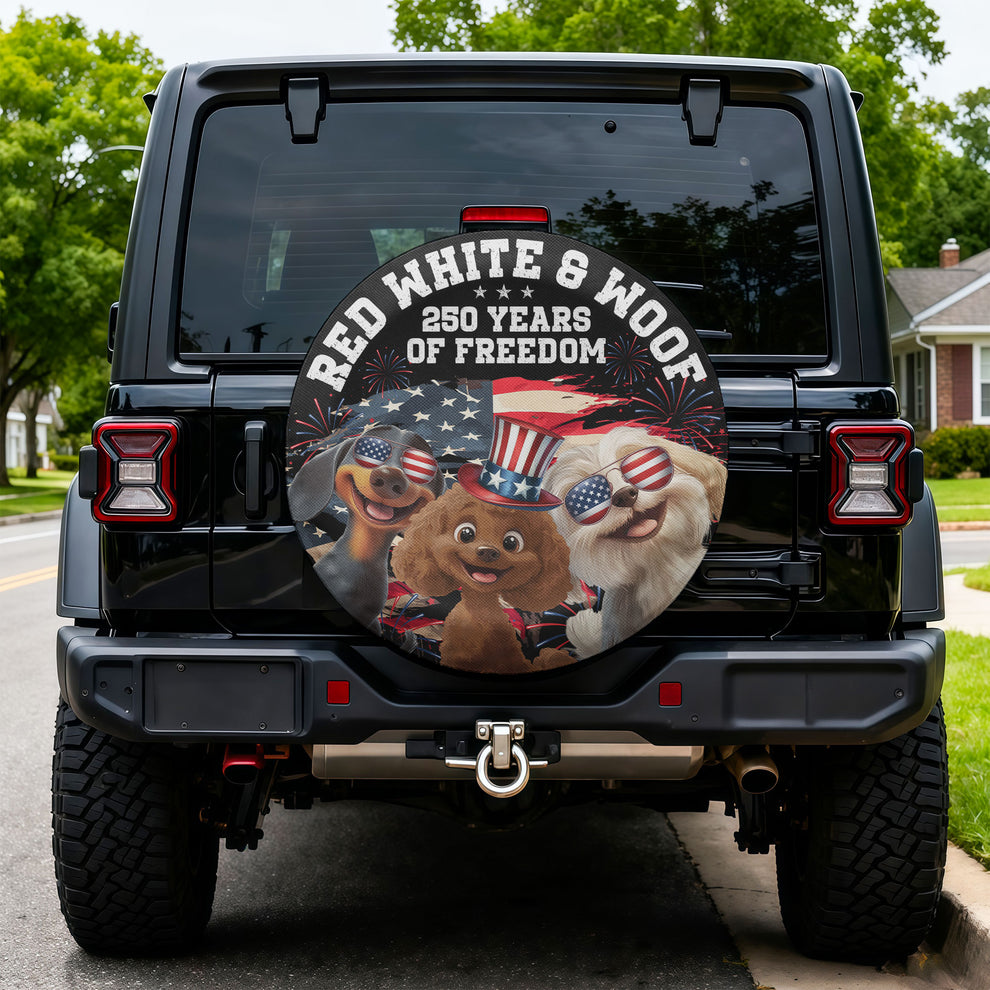 Red White & Woof - Personalized Tire Cover – Macorner