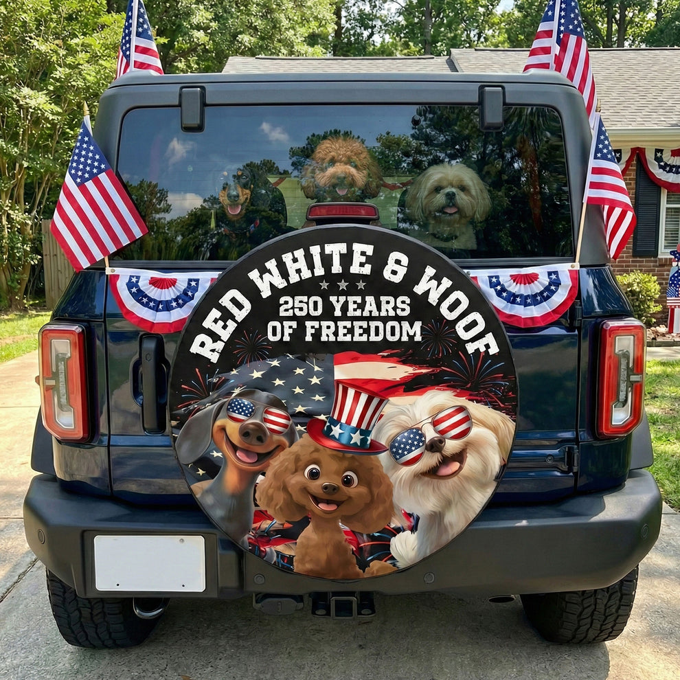 Red White & Woof - Personalized Tire Cover – Macorner