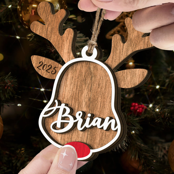Reindeer Family - Personalized Wooden Ornament – Macorner