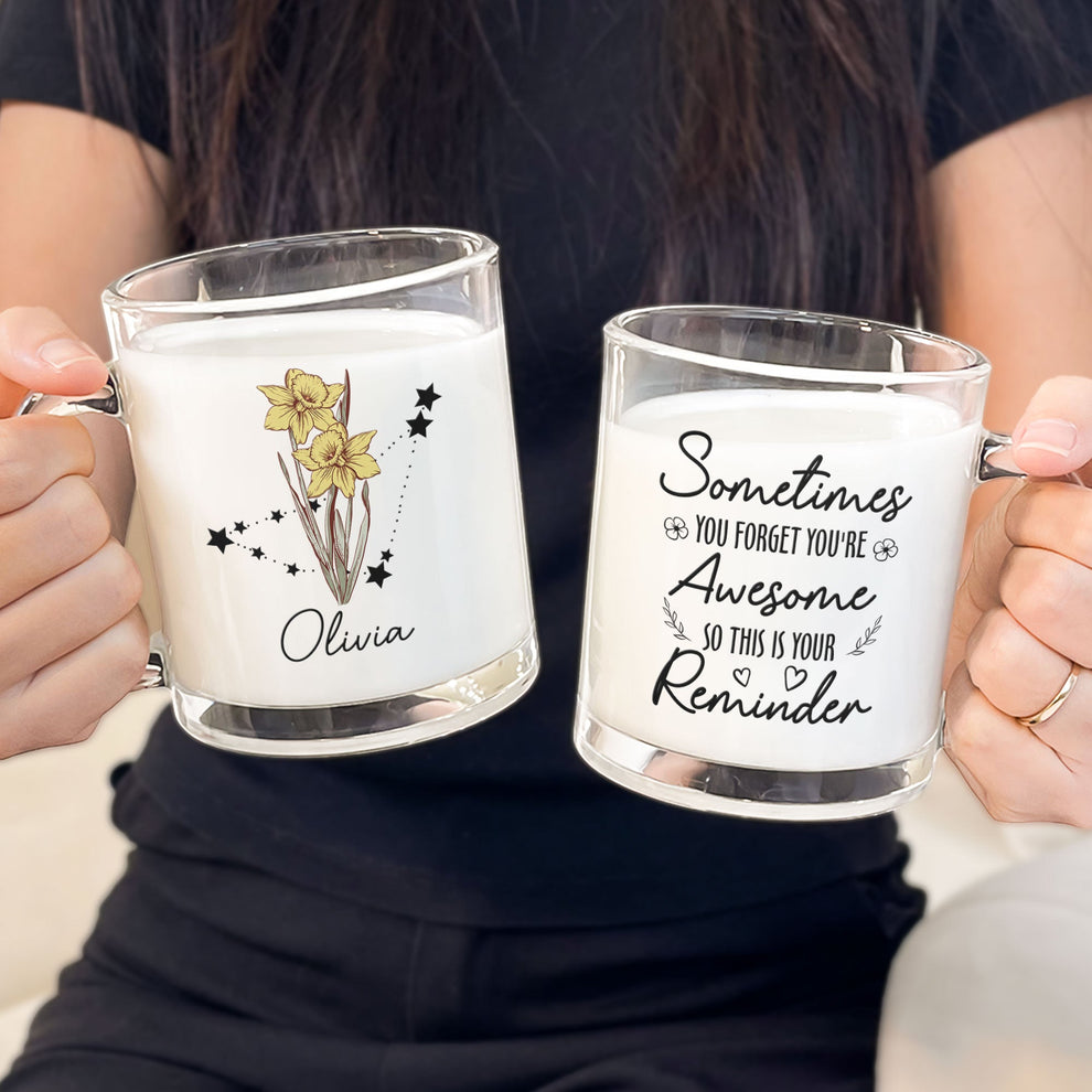 Reminder Of How You're Awesome - Personalized Glass Mug – Macorner