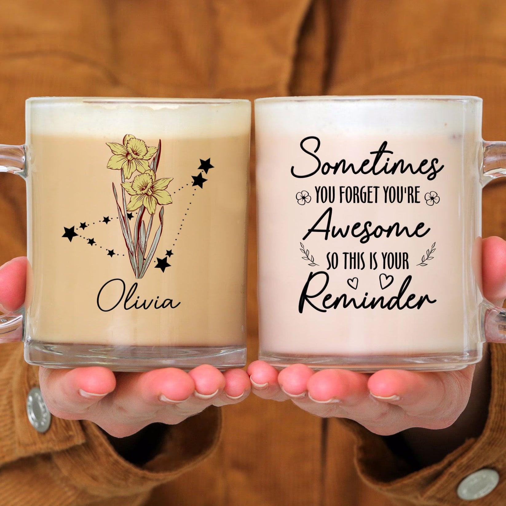 Reminder Of How You're Awesome - Personalized Glass Mug – Macorner