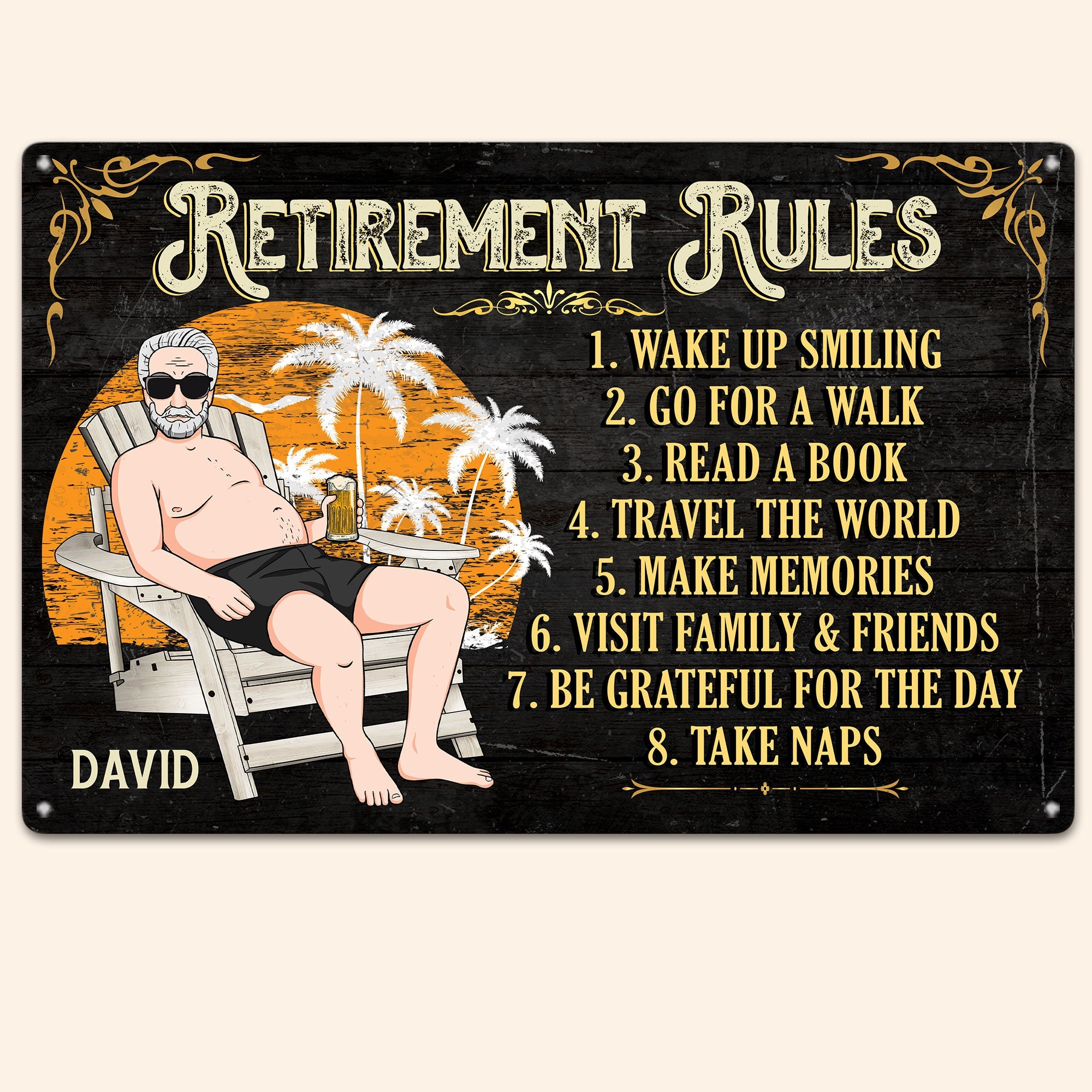 Retirement Rules - Man Version - Personalized Metal Sign – Macorner