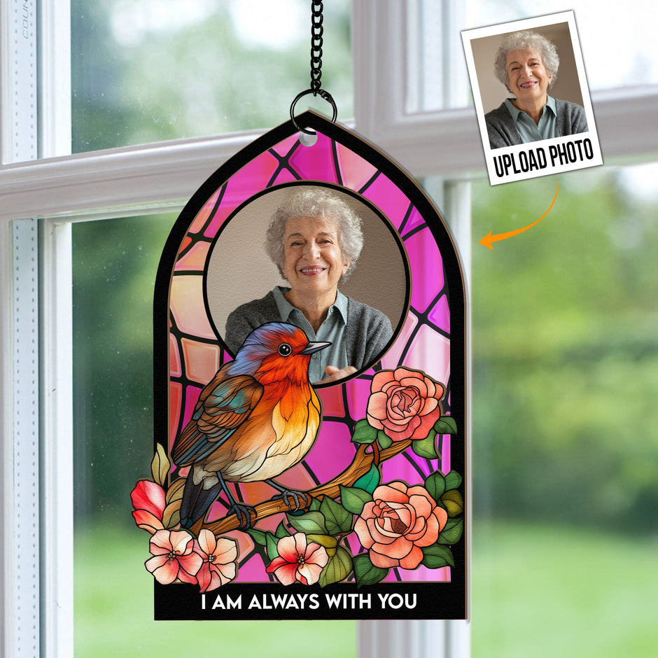 Robin I'm With You - Personalized Window Hanging Suncatcher Photo ...