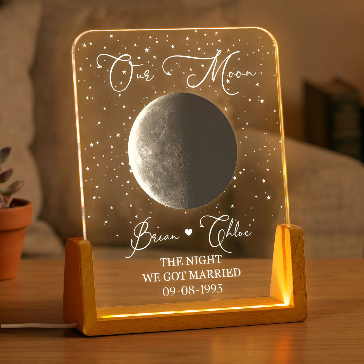 Romantic Couples Gift Custom Moon Phase Our Moon, For Her, Him ...