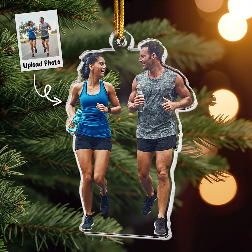 Running Ornaments Marathon Runner Xmas Gift - Personalized Acrylic Pho ...