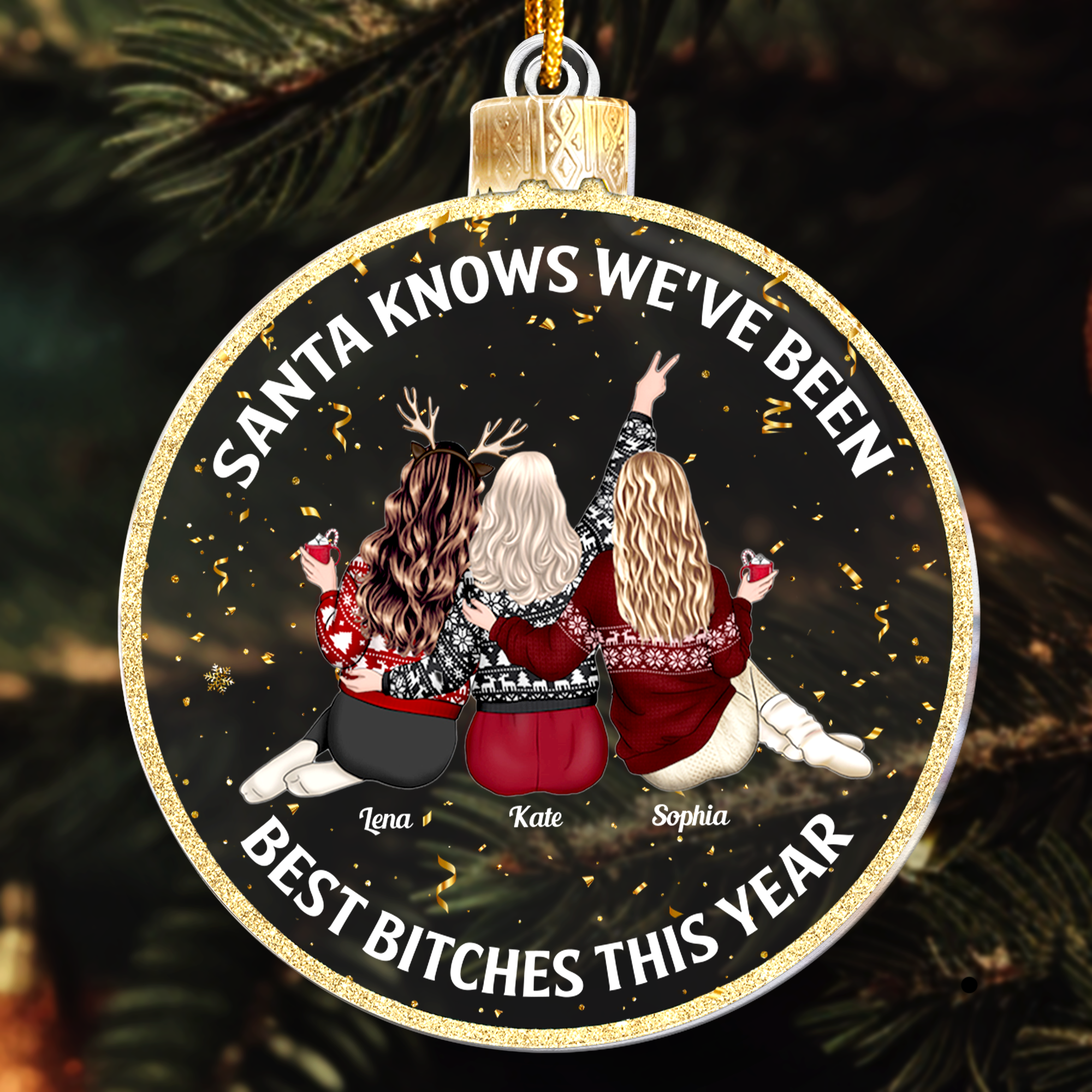 Santa Knows We've Been Best B*tches This Year - Personalized Acrylic ...