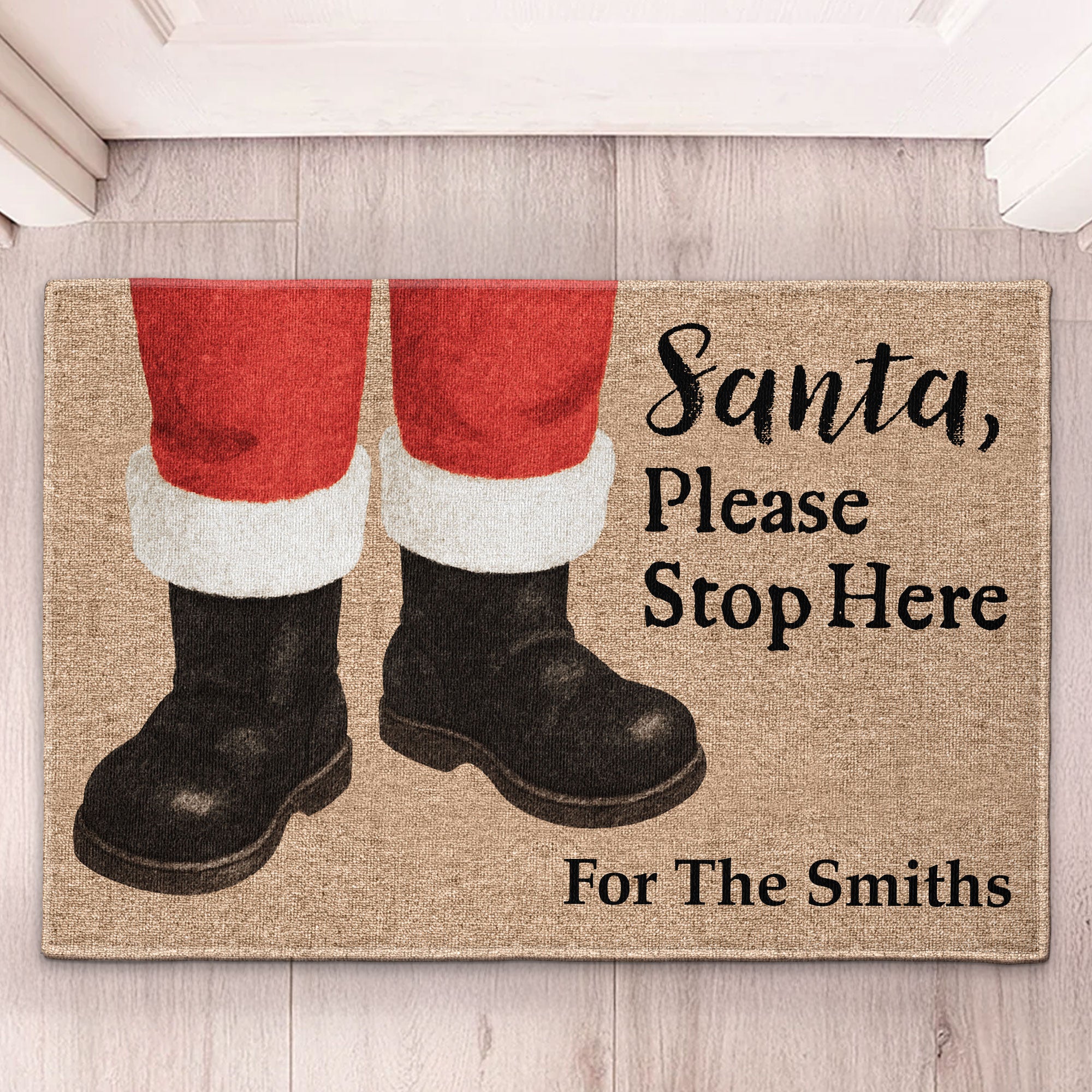Santa Please Stop Here For - Personalized Doormat – Macorner