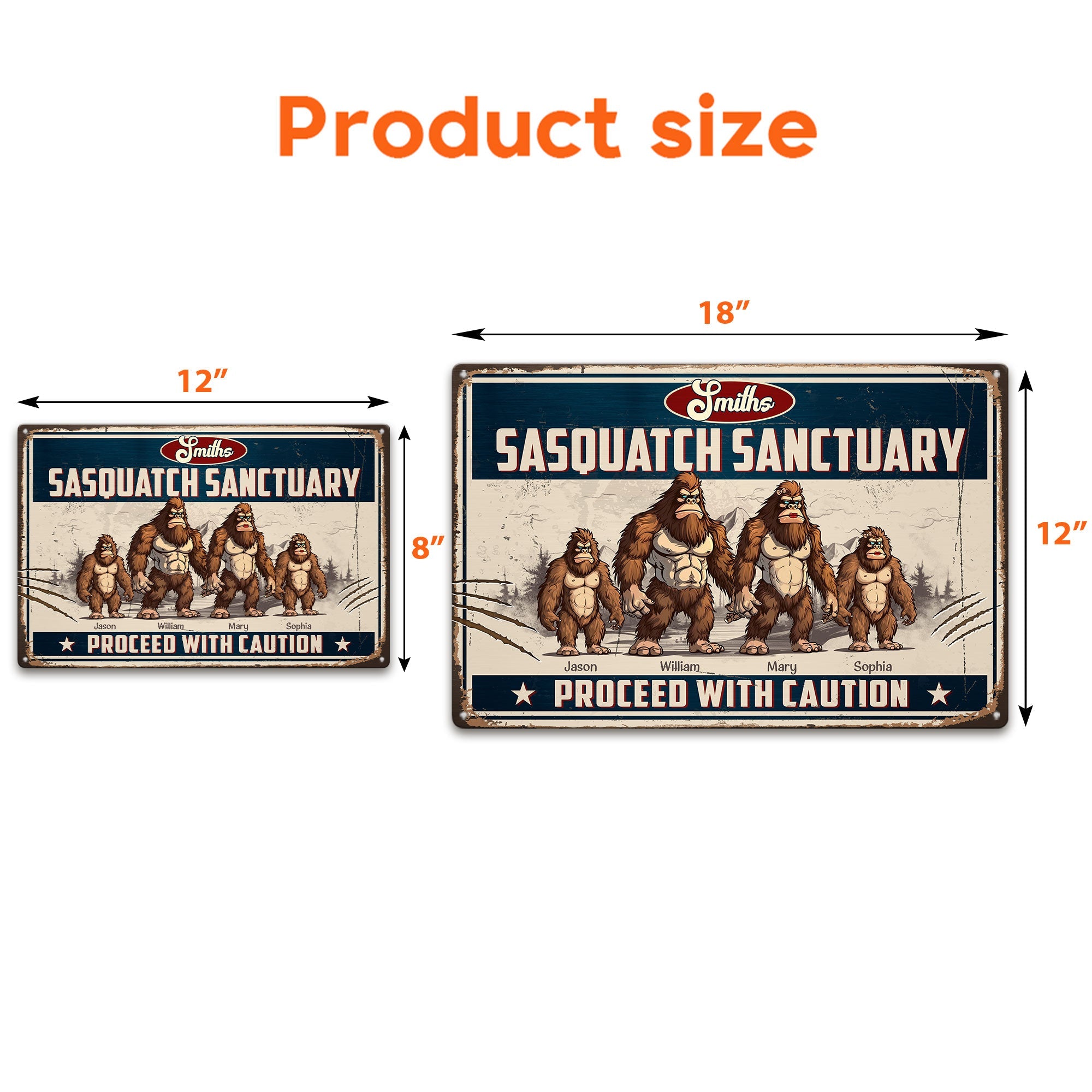 Sasquatch Sanctuary, Proceed With Caution - Personalized Metal Sign ...