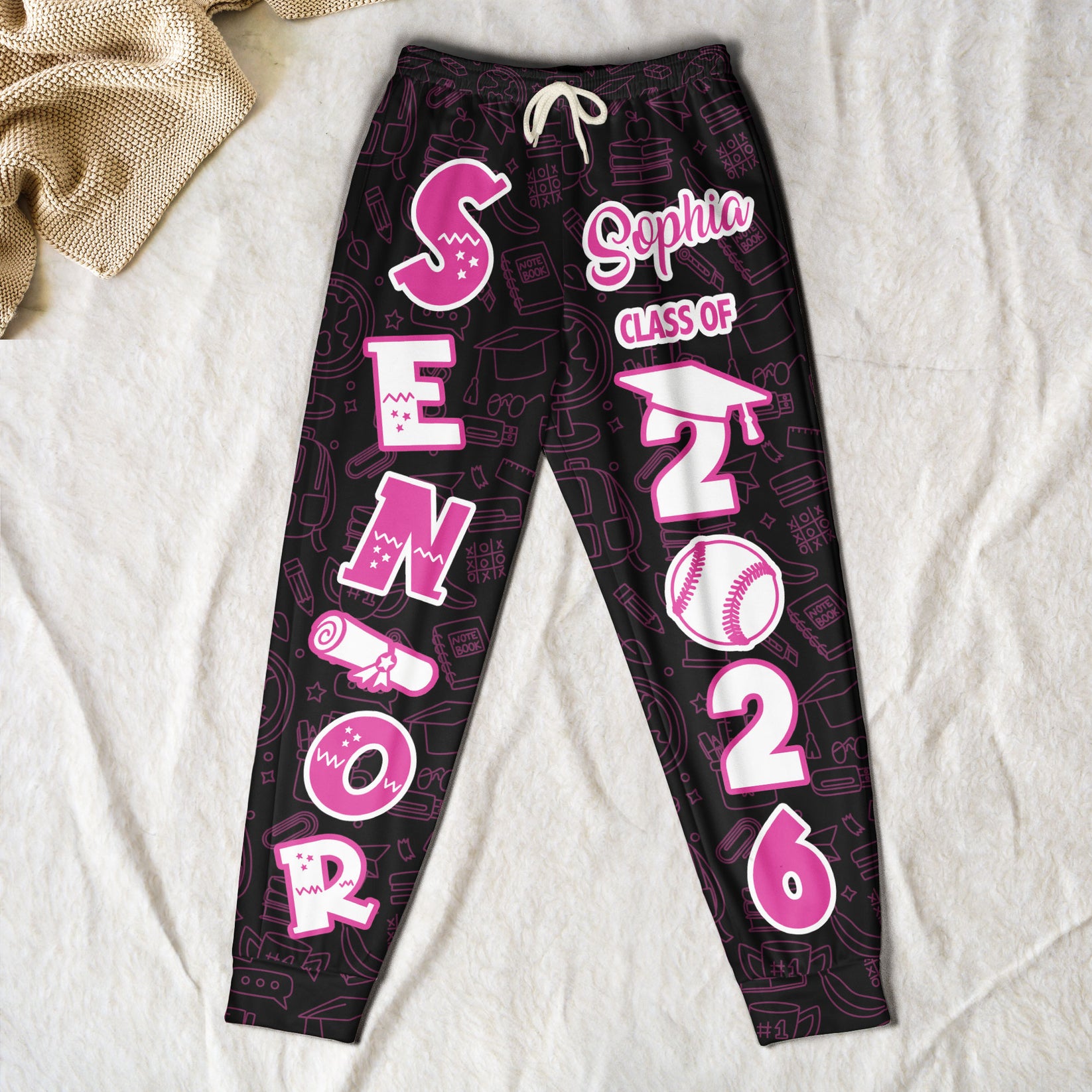 Senior High School, College - Personalized Sweatpants, Lounge Pants Wi ...