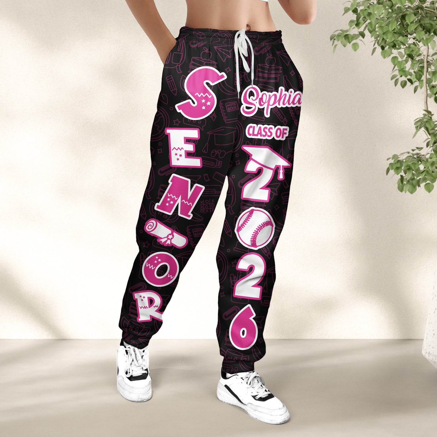 Senior High School, College - Personalized Sweatpants, Lounge Pants Wi ...