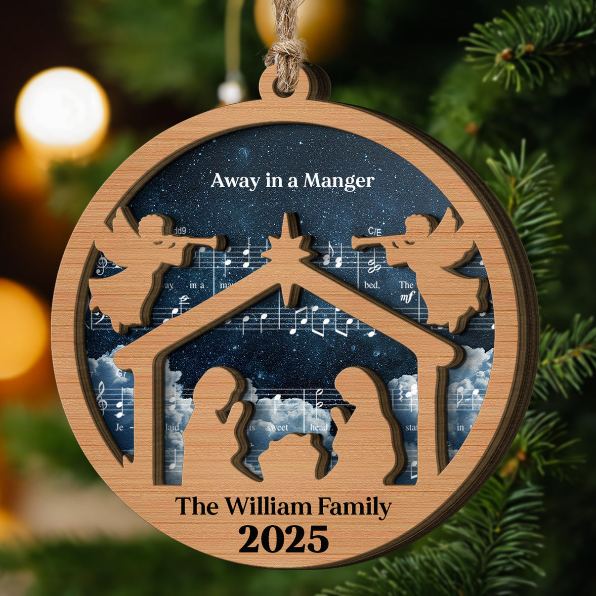 Set Of 5 Pieces Nativity Christmas With Music Sheet - Personalized Woo ...