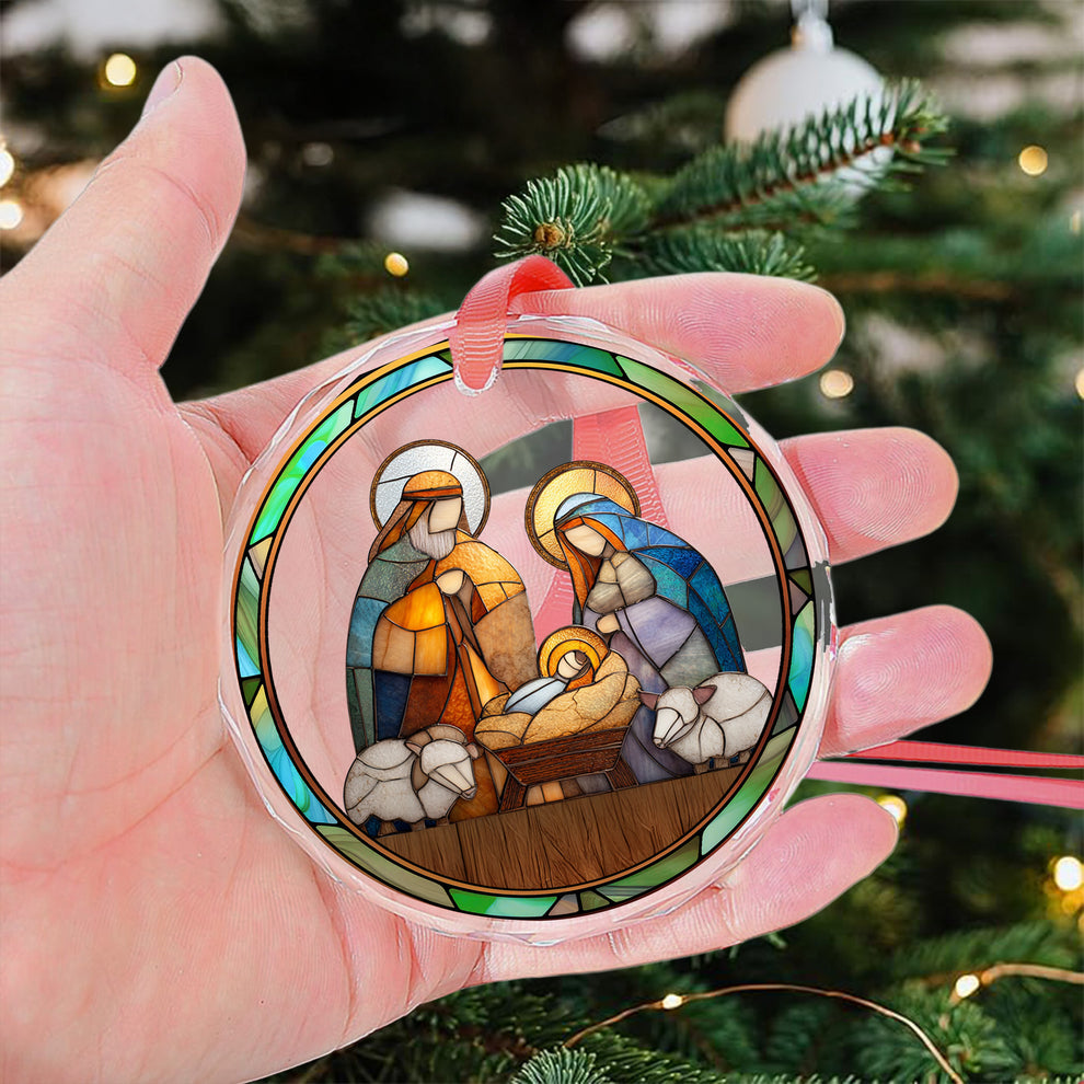 Silent Night Holy Night Nativity Scene - Acrylic Ornament – Macorner