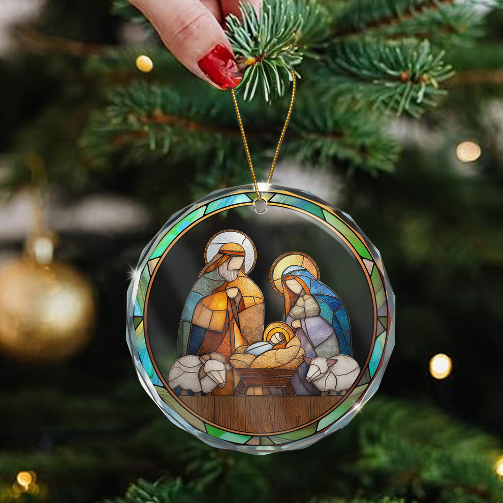 Silent Night Holy Night Nativity Scene - Acrylic Ornament – Macorner