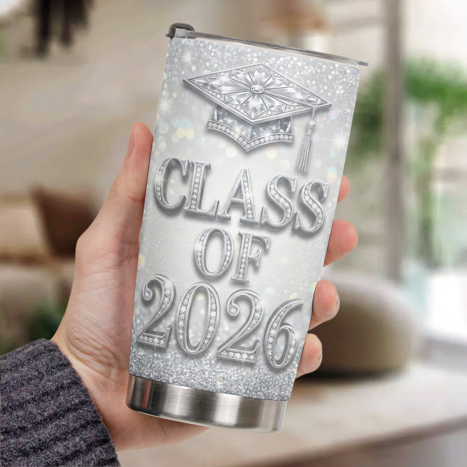 Silver Glam Graduation - Personalized Tumbler Cup – Macorner