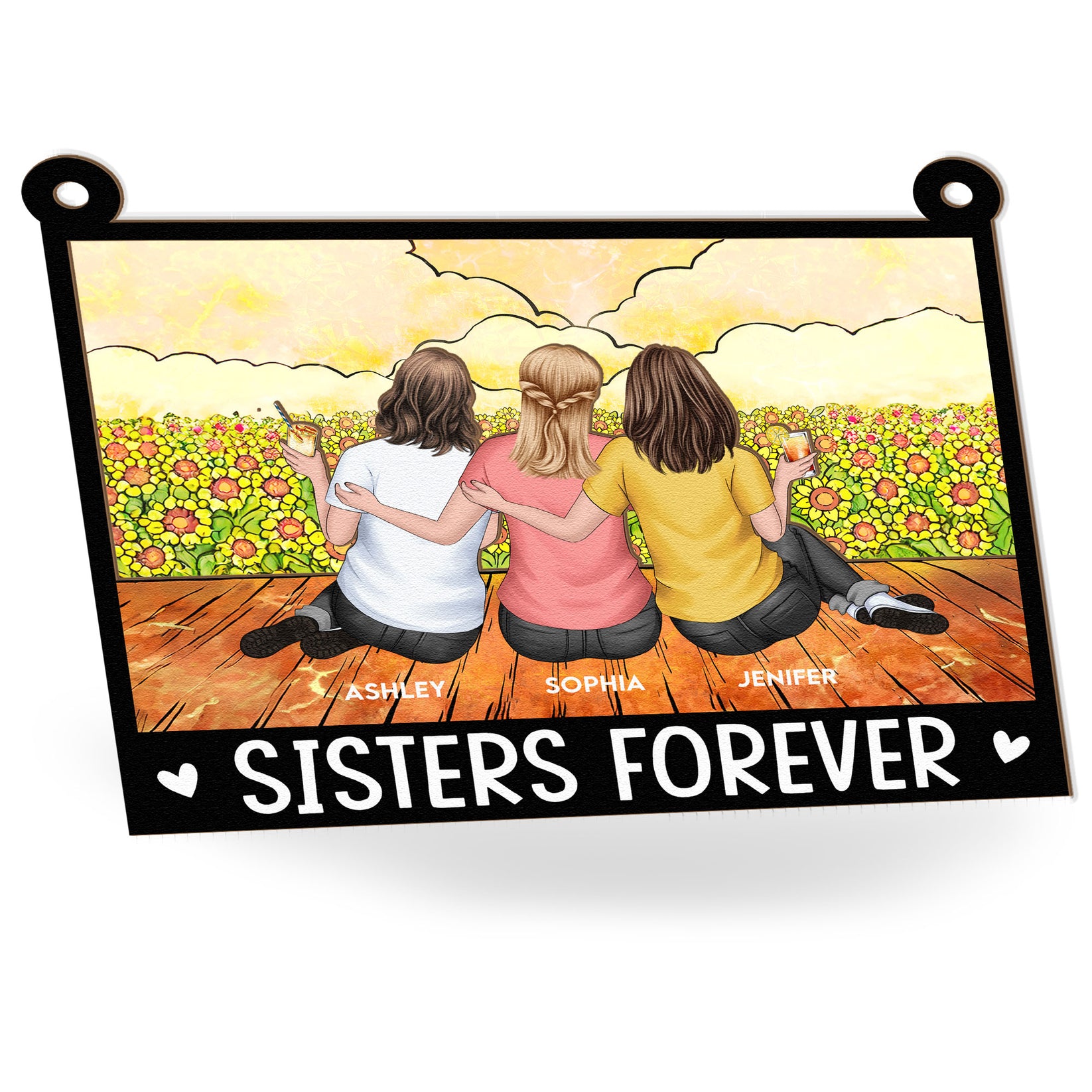 Sister Forever - Personalized Window Hanging Suncatcher Ornament – Macorner
