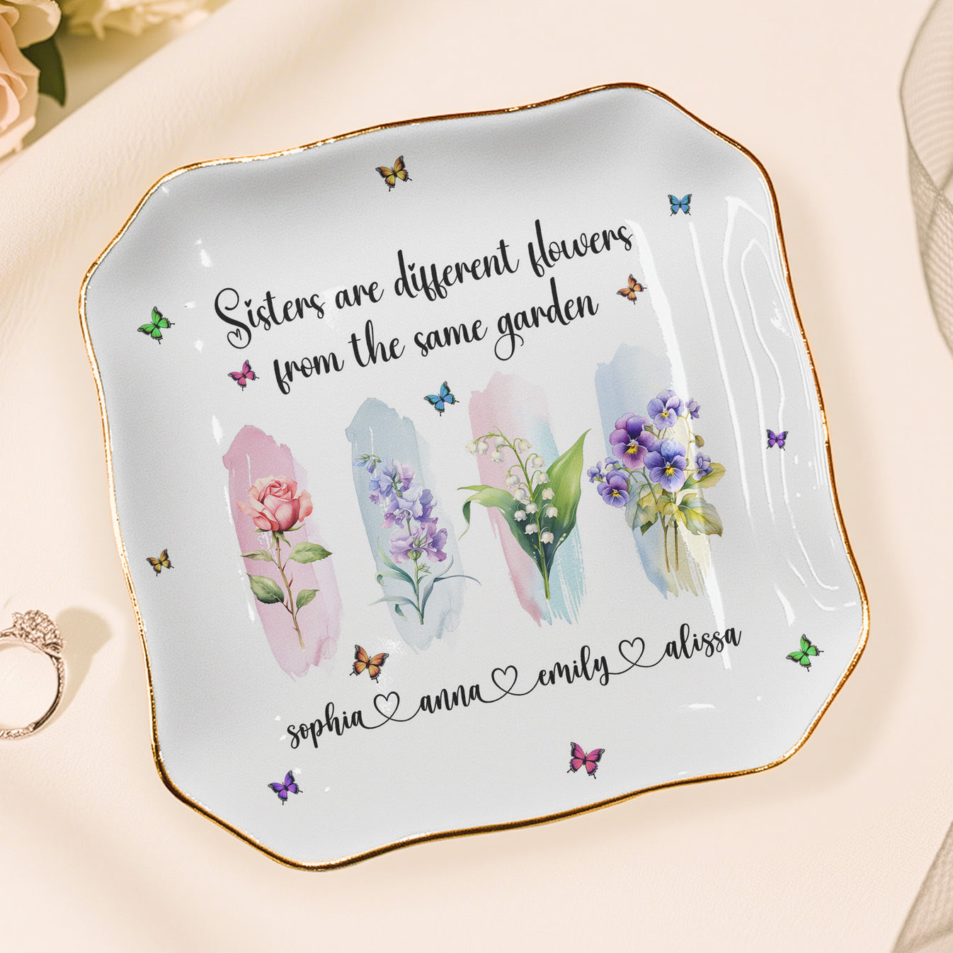 Sisters Are Flowers From The Same Garden - New Version Custom Birth Fl ...
