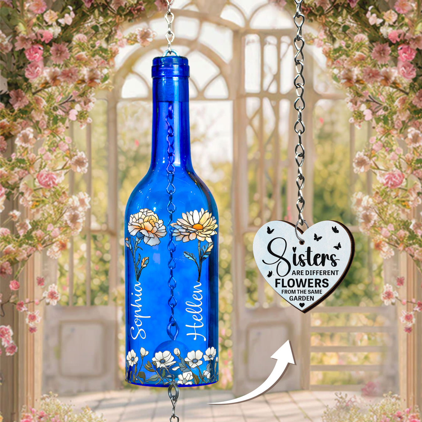 Sisters Different Flowers From The Same Garden - Personalized Wine Bot ...