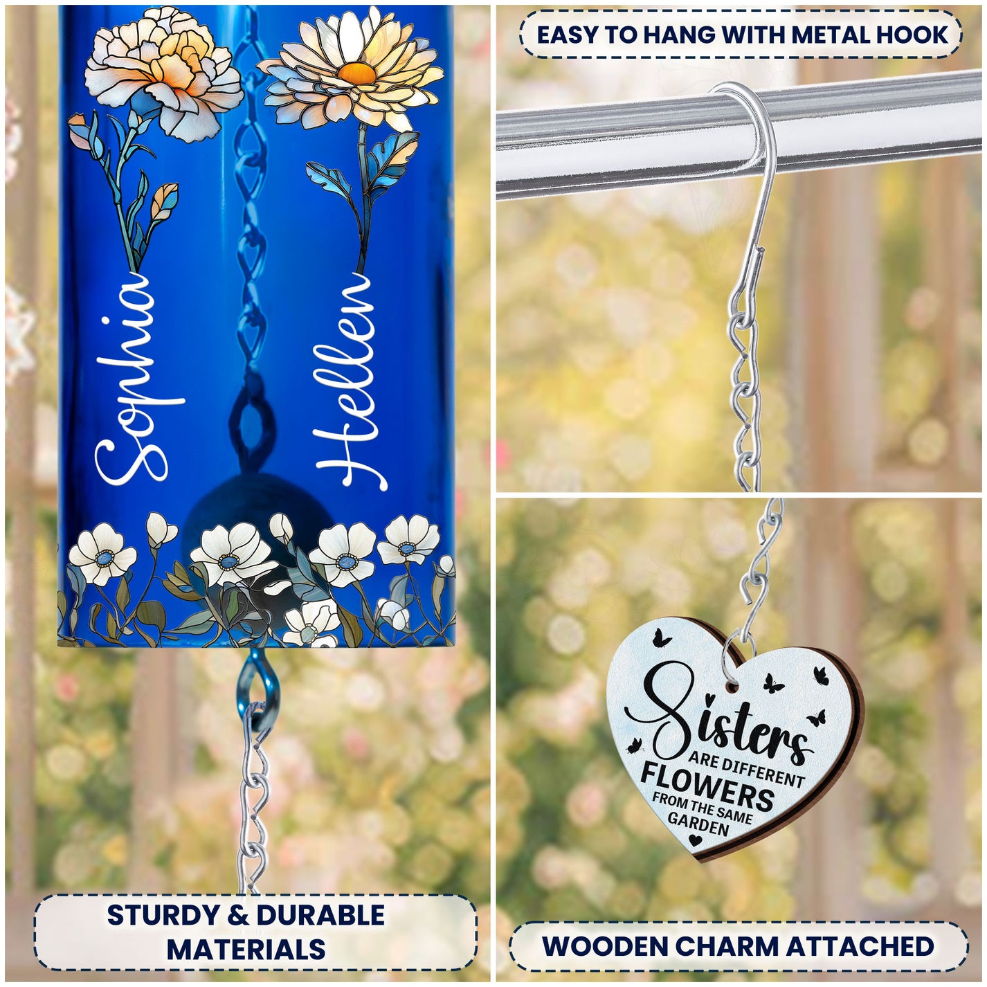 Sisters Different Flowers From The Same Garden - Personalized Wine ...
