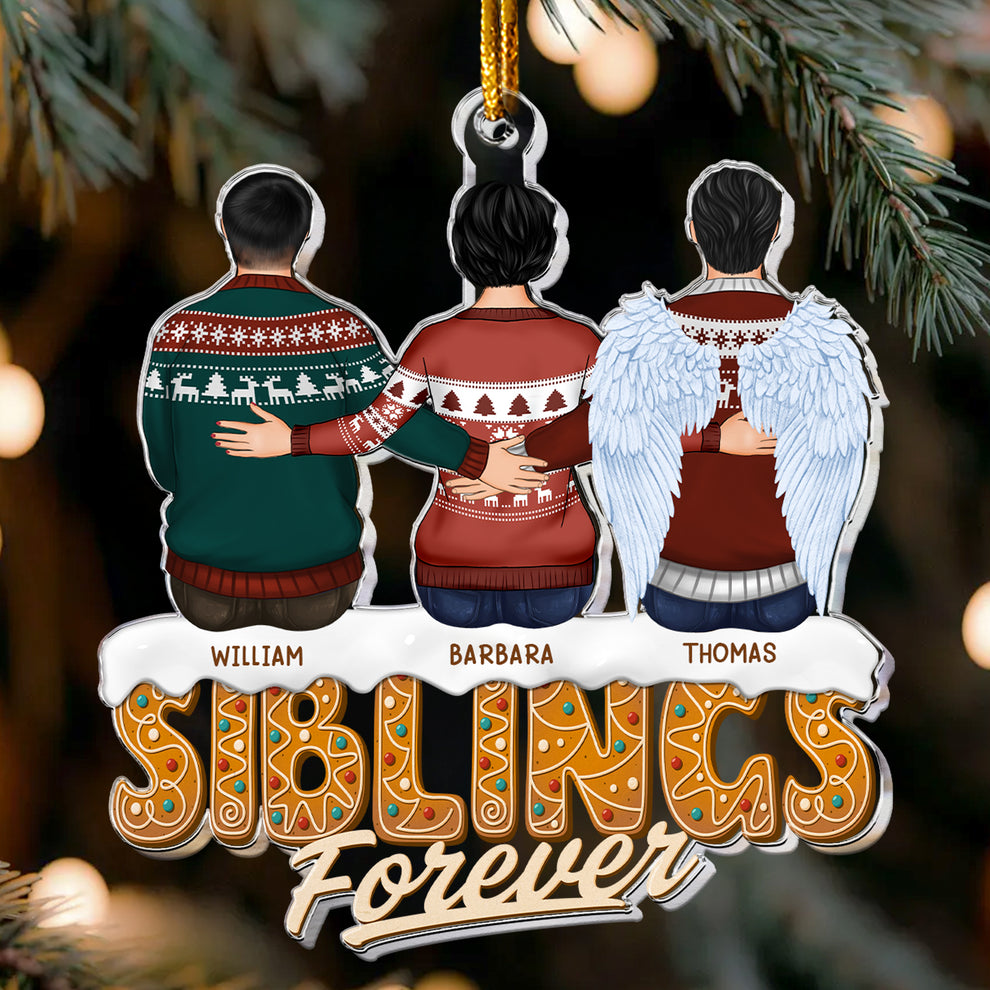 Sisters Siblings Forever - Ver 2 - Personalized Acrylic Ornament – Macorner